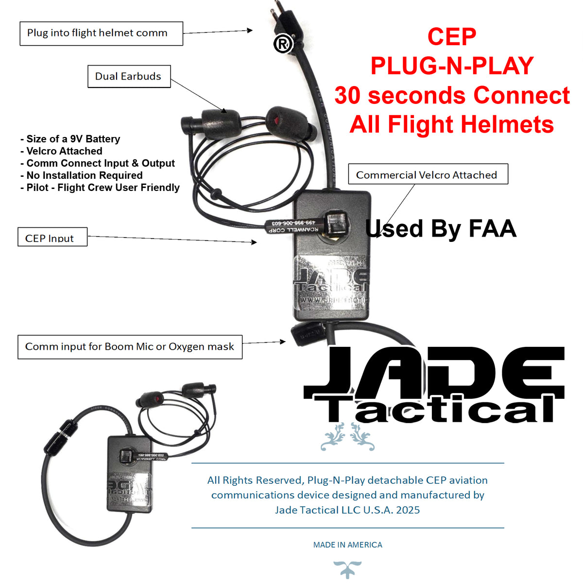 Flight Helmet CEP Kit Plug-N-Play – Jade Tactical