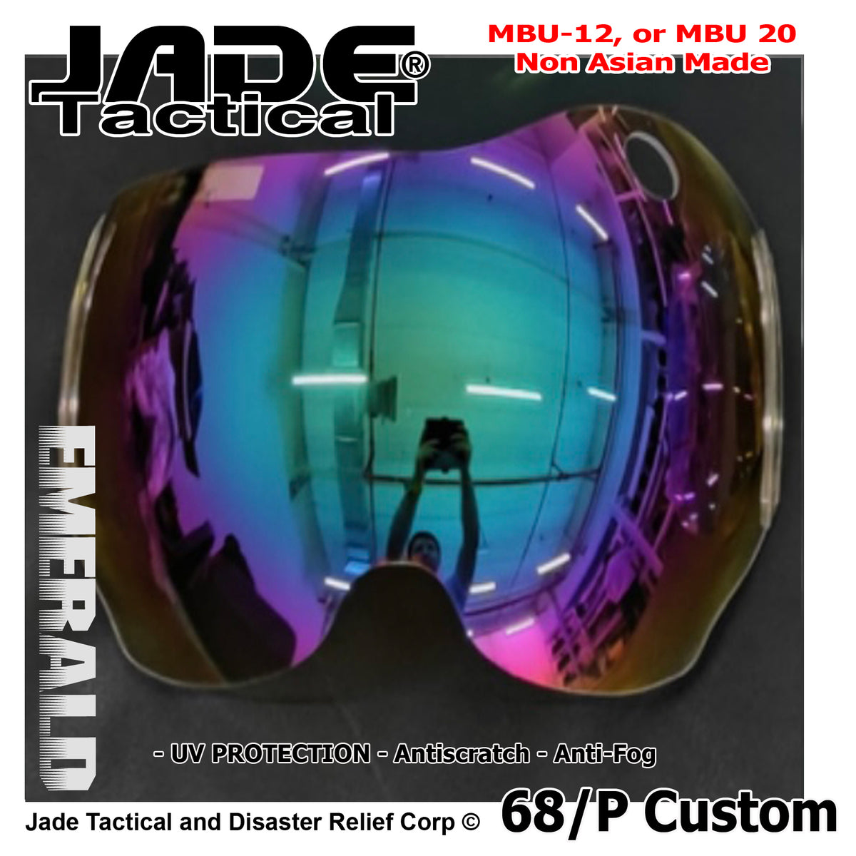 HGU-68/P Flight Helmet Iridium Visors 4th Generation – Jade Tactical